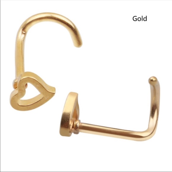 Niti’s Boutique | Jewelry | Heart Shape Nose Ring Stud For Nostril ...